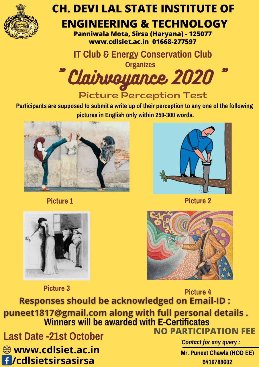 Online Picture Perception Test Clairvoyance 2020 CDLSIET Panniwala Mota ...