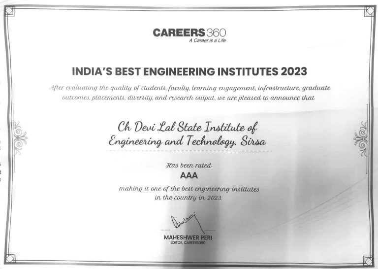 CDLSIET | Ch. Devi Lal State Institute of Engineering & Technology ...